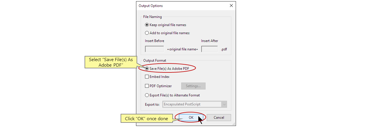 Batch Conversion of Files Into PDF Format