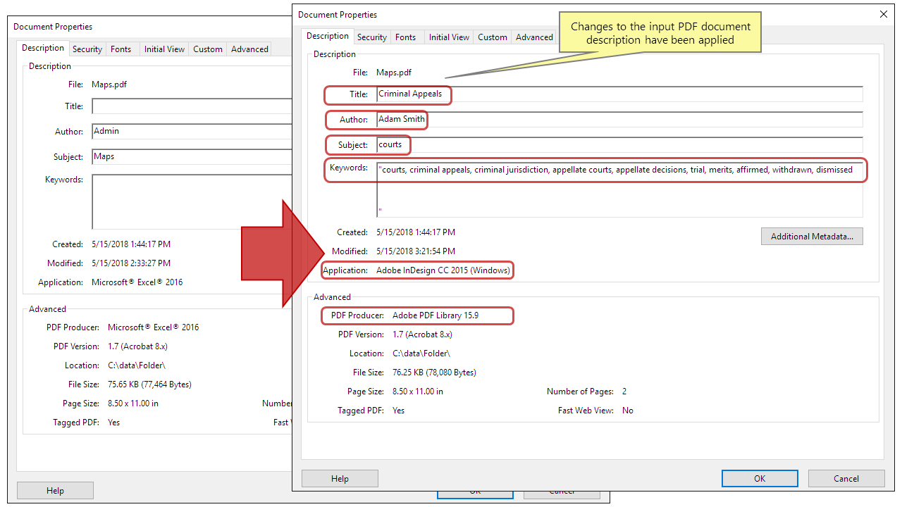 Editing Metadata for Multiple PDF Documents