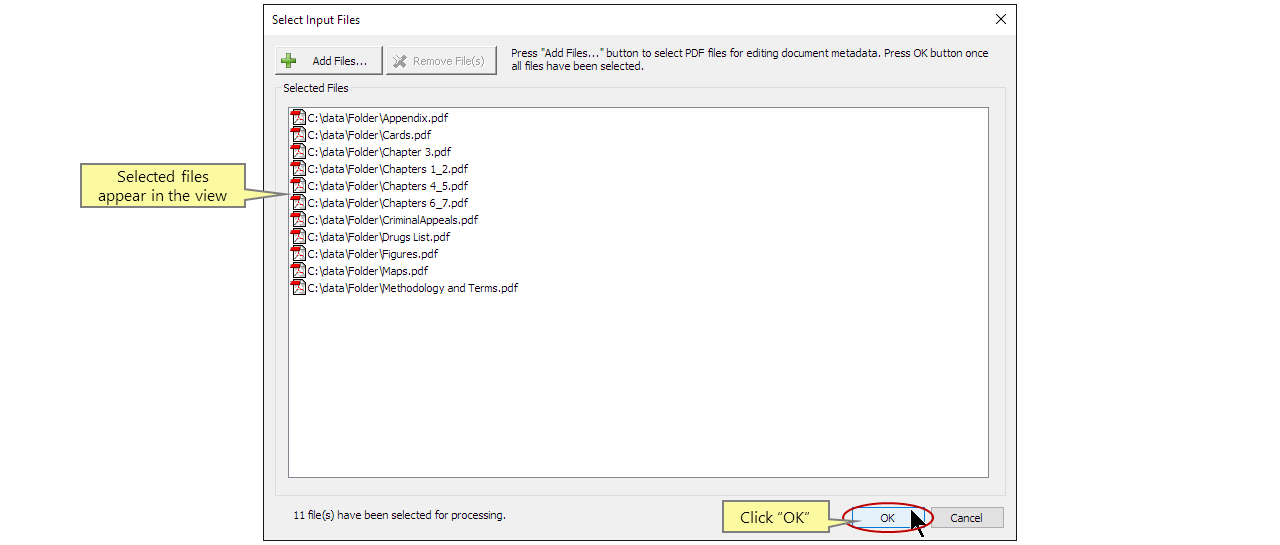 Editing Metadata for Multiple PDF Documents