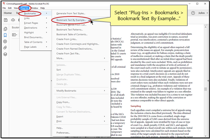Bookmarking PDF Text "By Example" Using The AutoBookmark™ Plug-in For ...