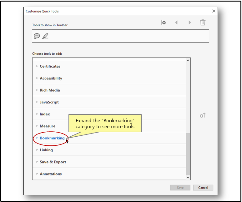 Using Quick Access Tools