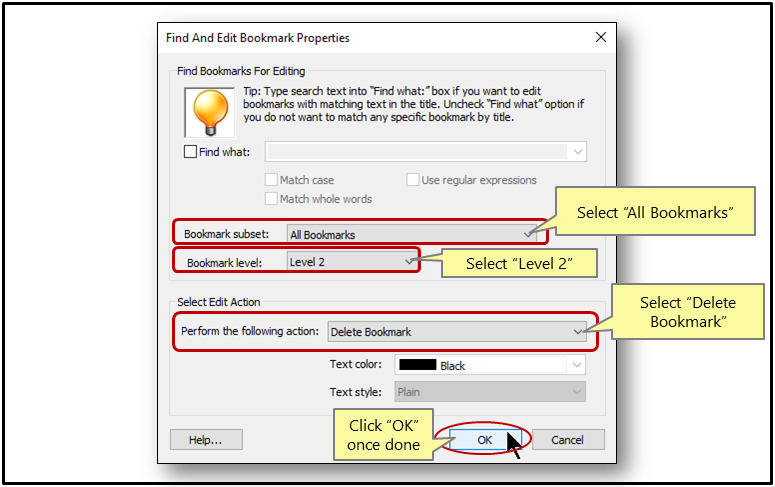 Delete, Move and Style PDF Bookmarks Using The AutoBookmark™ Plug-in