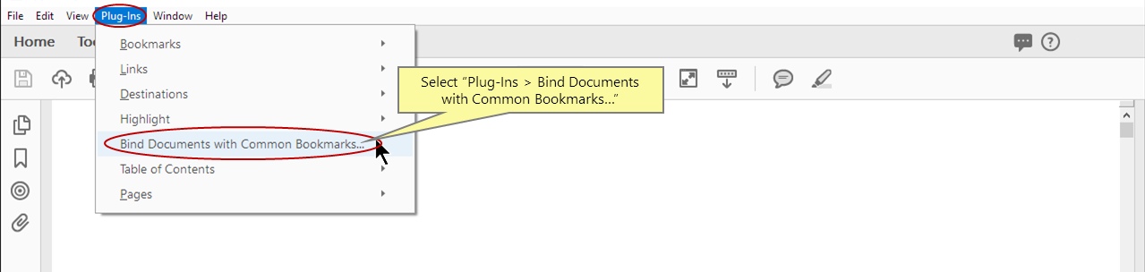 "Bind" PDF Documents With a Common Set of Bookmarks