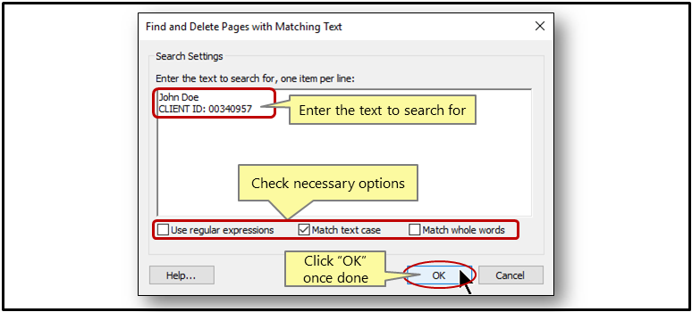 Deleting PDF Pages By Text Search