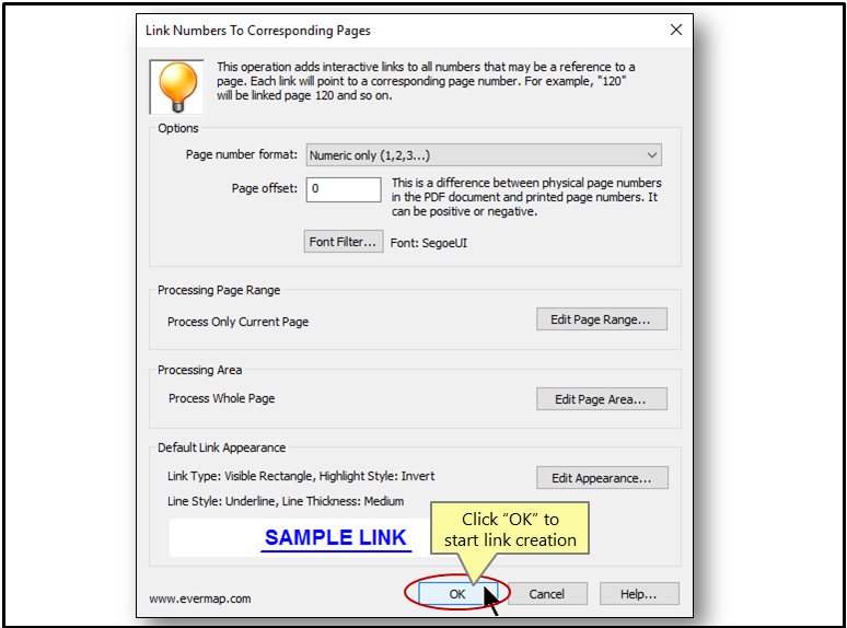 Creating PDF Links To Page Numbers