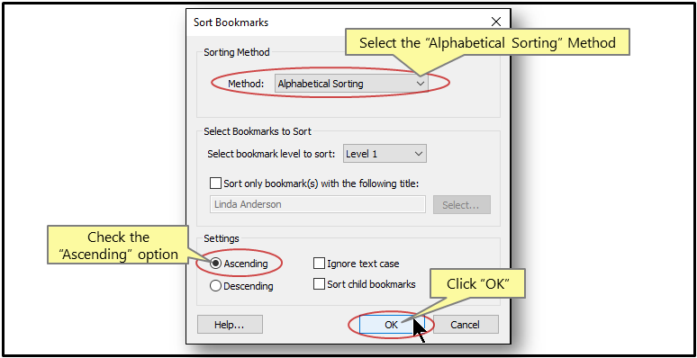 Arranging Pages Using PDF Bookmarks