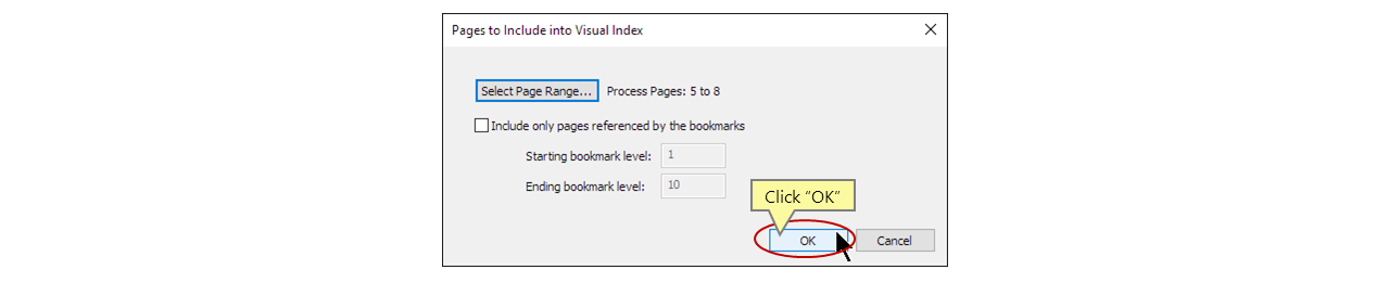 Creating Visual Page Index for a PDF Document