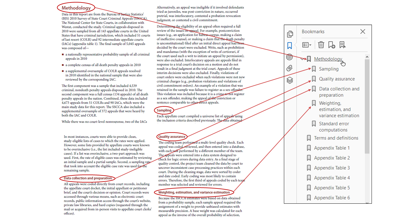 Bookmarking by Text Style
