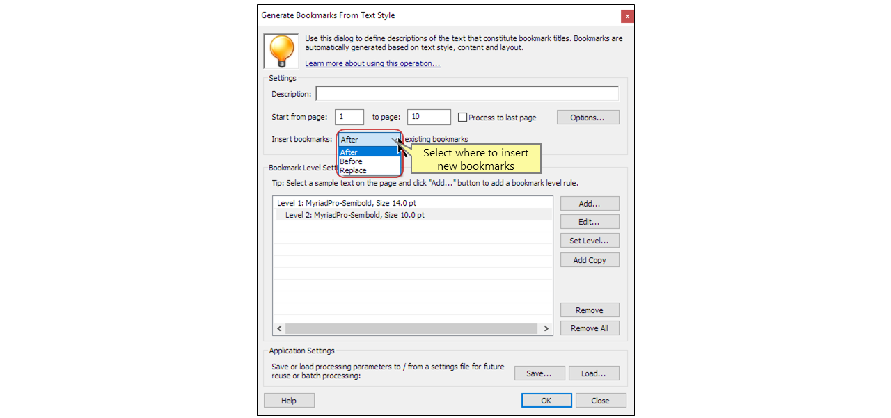 Bookmarking by Text Style
