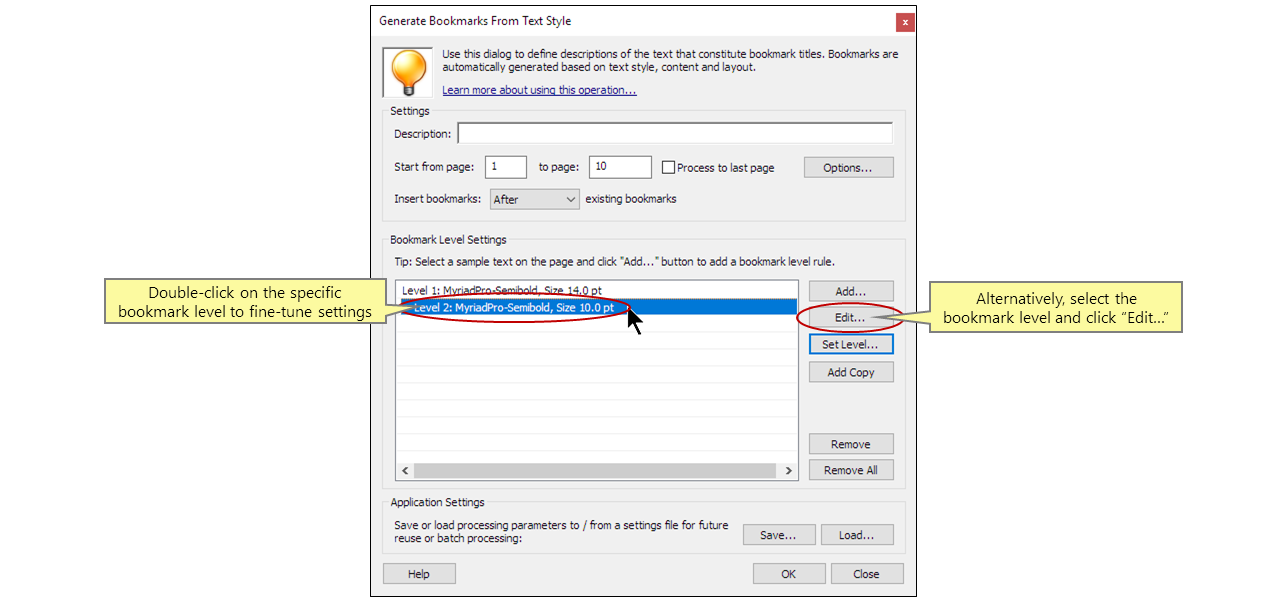 Bookmarking by Text Style