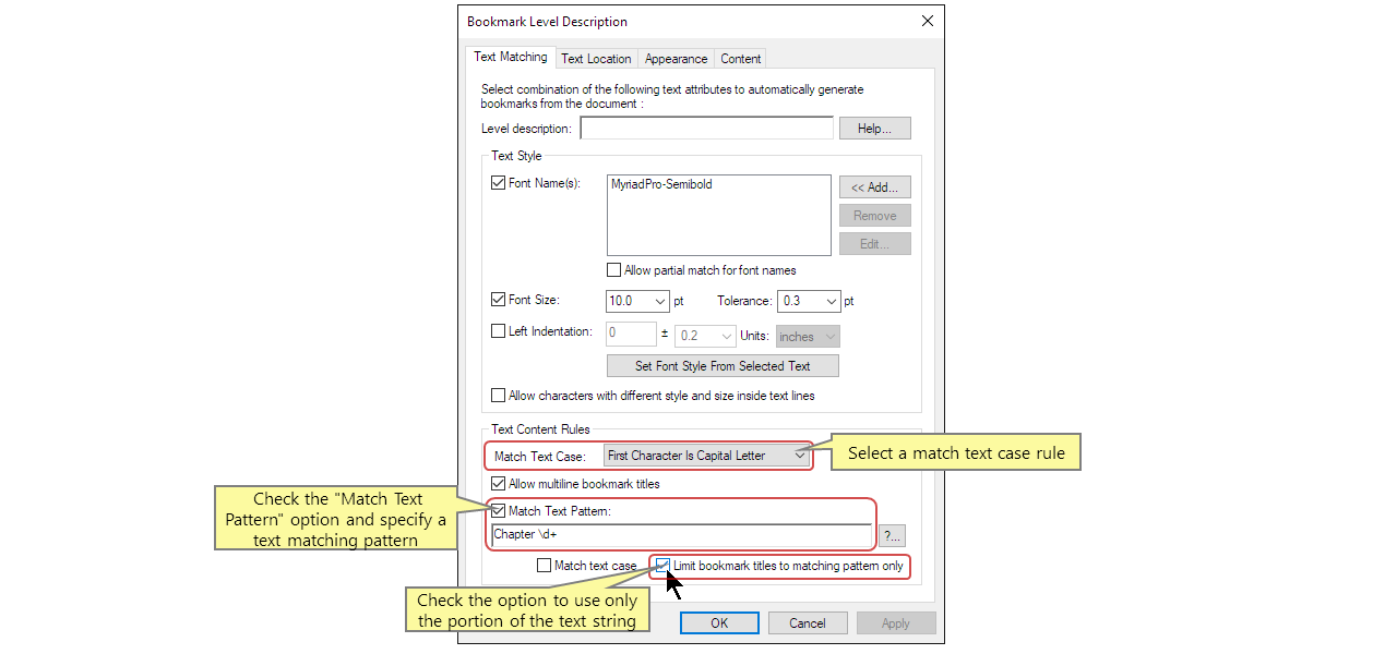Bookmarking by Text Style