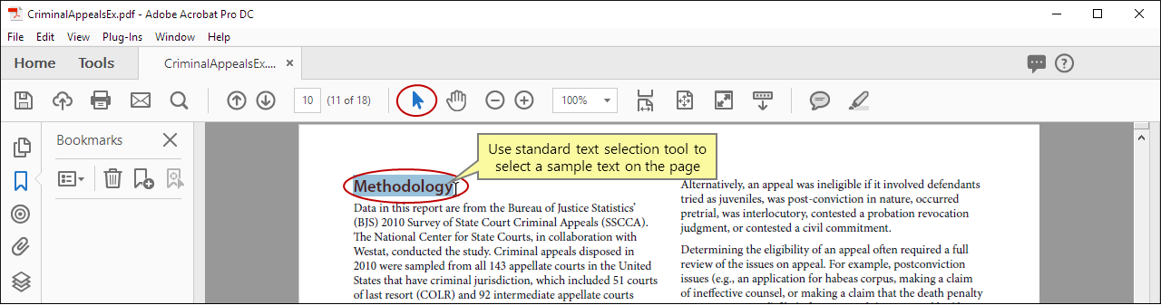 Bookmarking by Text Style