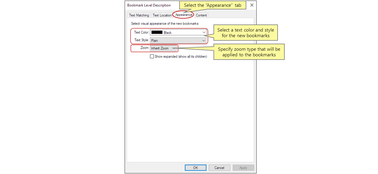 Bookmarking by Text Style