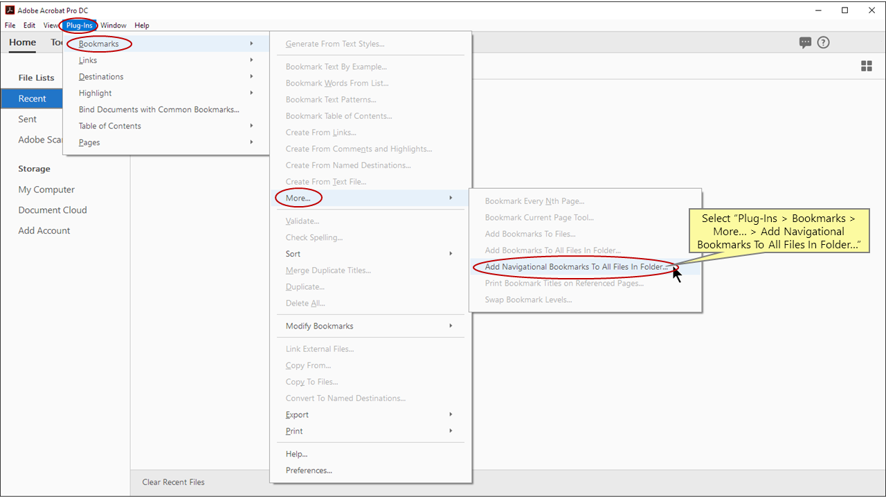 Adding PDF Bookmarks to Files