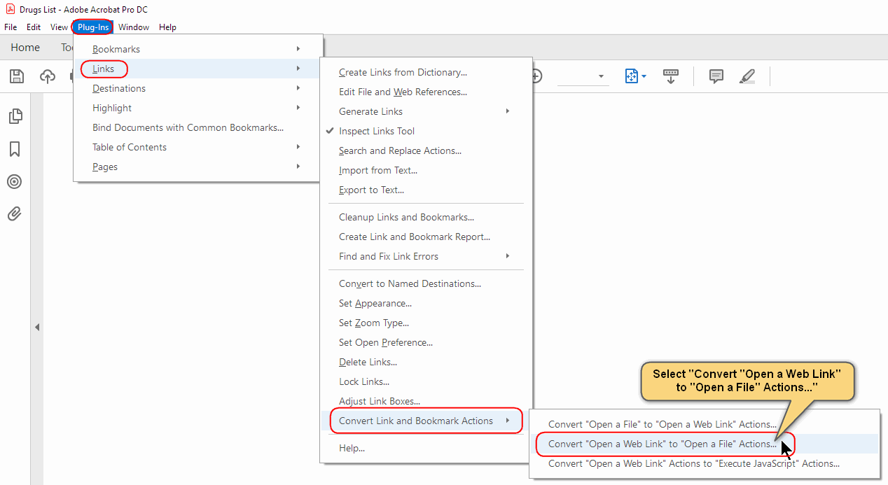 Converting Between PDF Actions Types