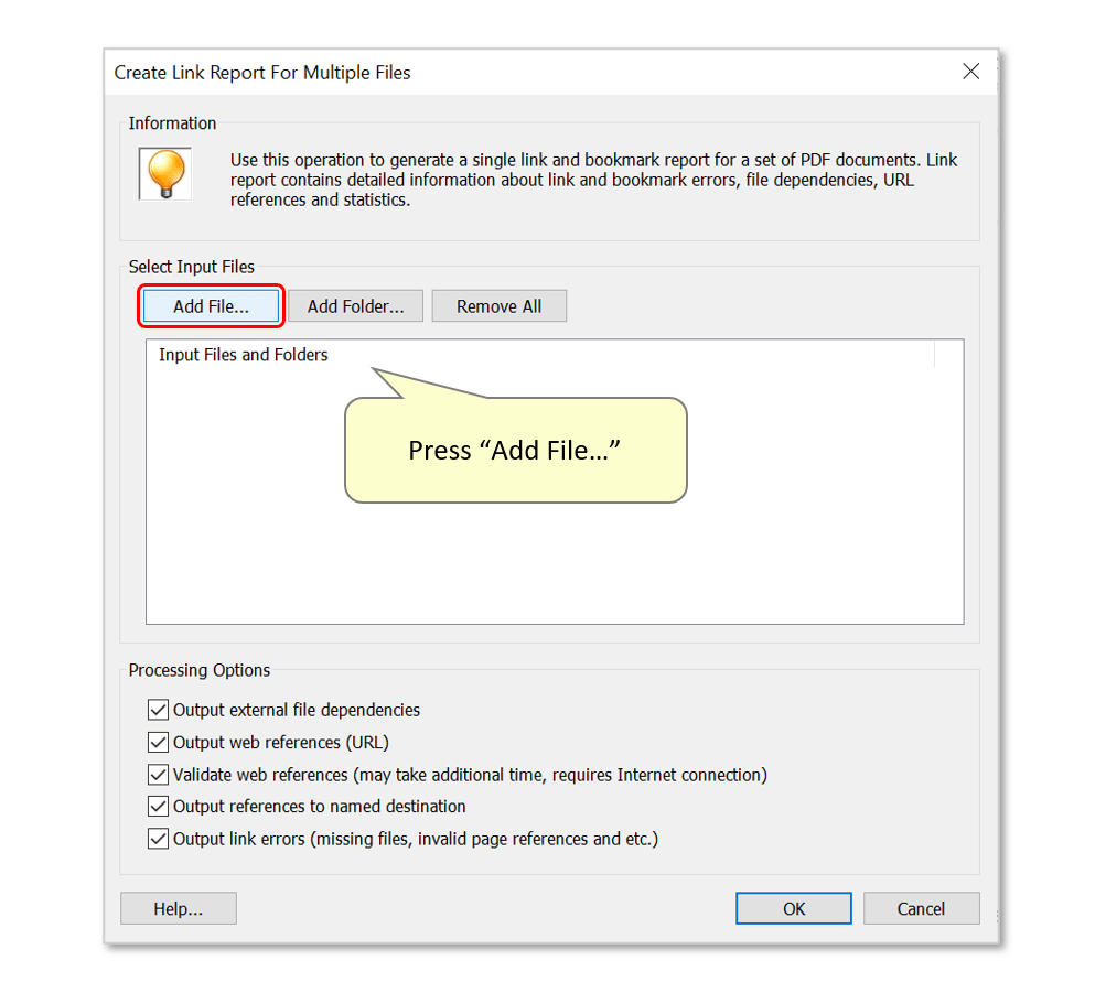 Finding Link Errors In Multiple PDF Files