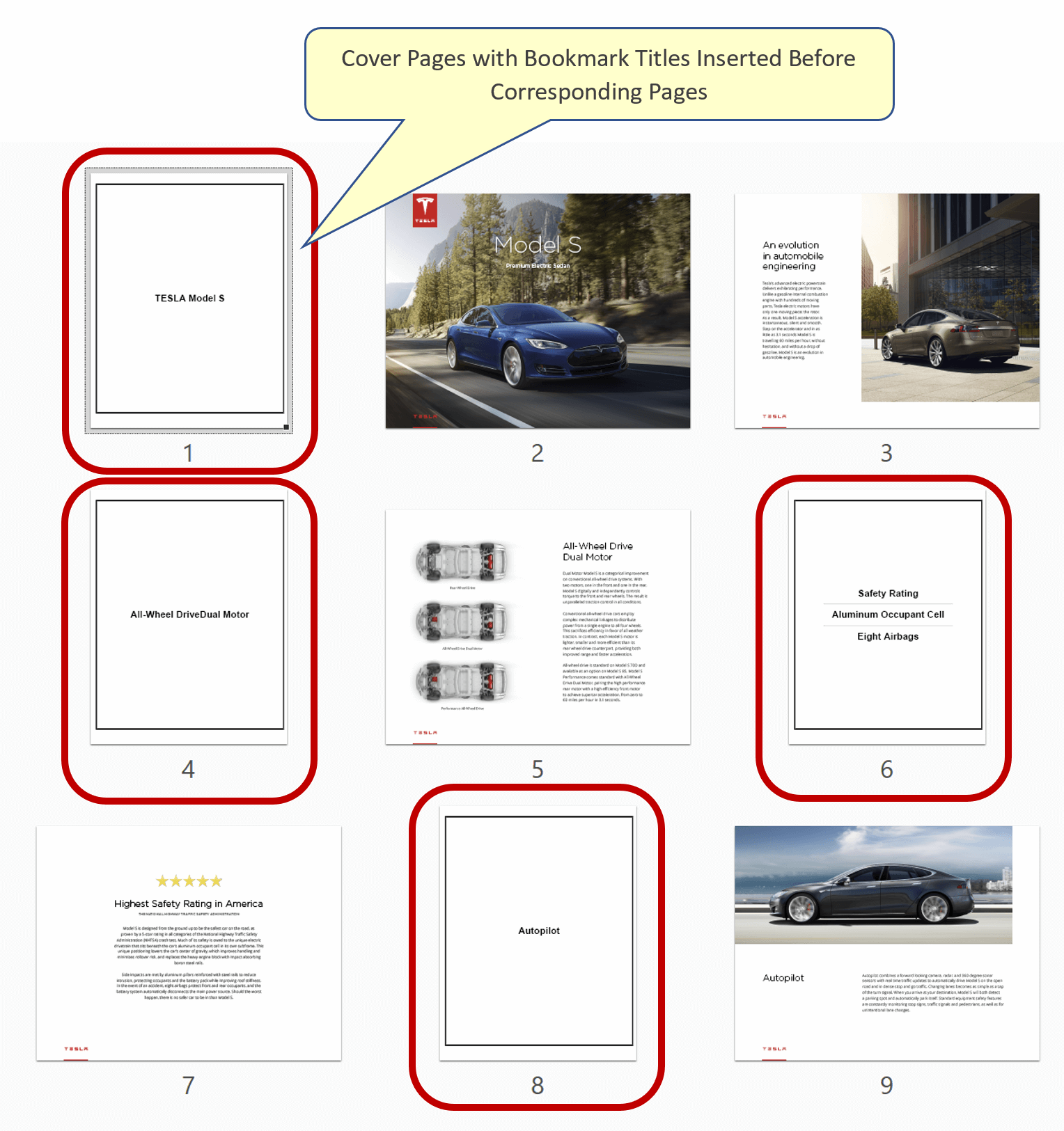 Inserting Bookmark Cover Pages