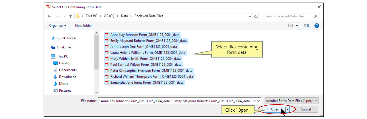 Merging Data from Multiple PDF Forms into an Excel Spreadsheet