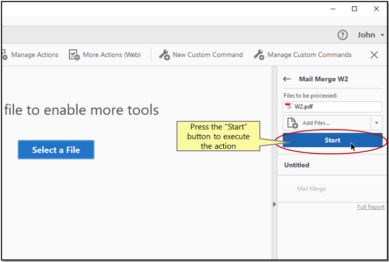 Running Mail Merge Via Action Wizard