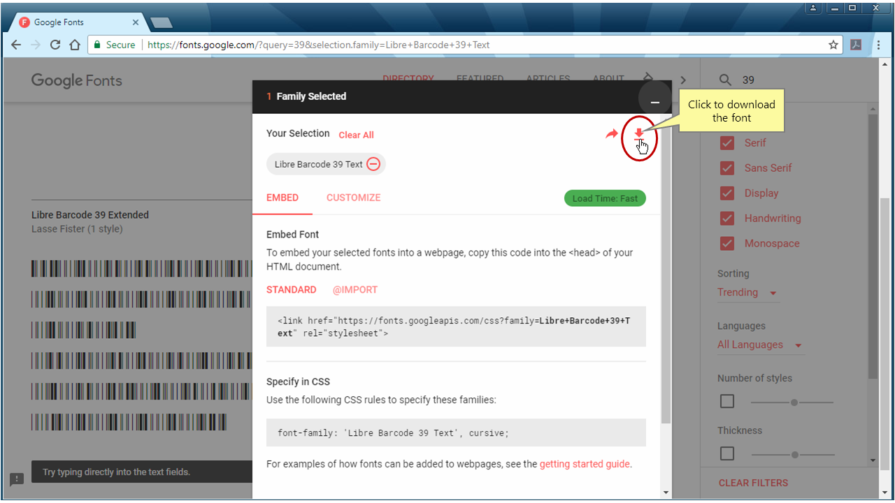 Creating Code 39 Barcode In a PDF Form
