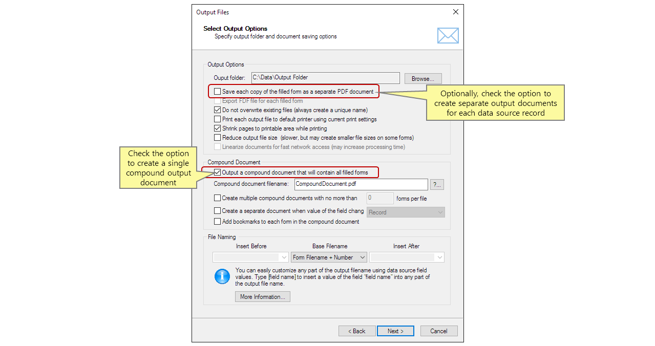 Group Output PDF Forms Into Compound Documents