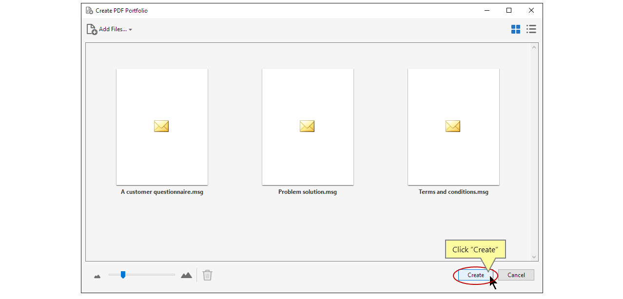 Creating PDF Portfolio from *.MSG Files