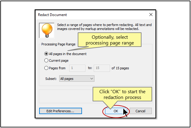 Redacting PDF Files By Drawing Areas