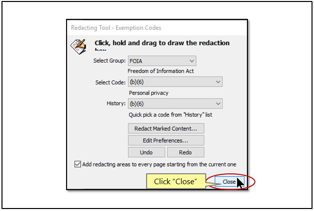 Redacting PDF Files By Drawing Areas