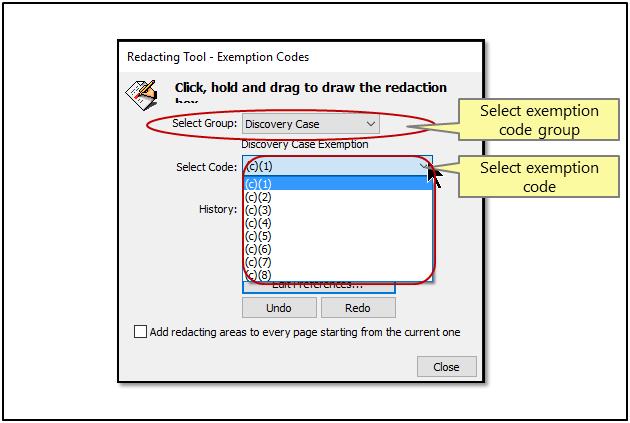 Redacting PDF Files By Drawing Areas