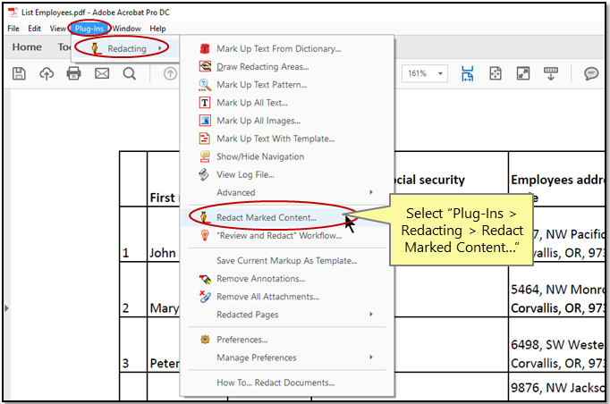 Redacting SSN By Search With AutoRedact® Plug-in For Adobe® Acrobat®