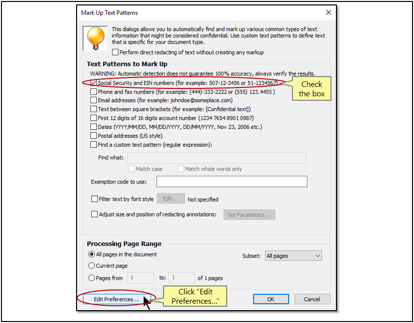 Redacting SSN By Search With AutoRedact® Plug-in For Adobe® Acrobat®