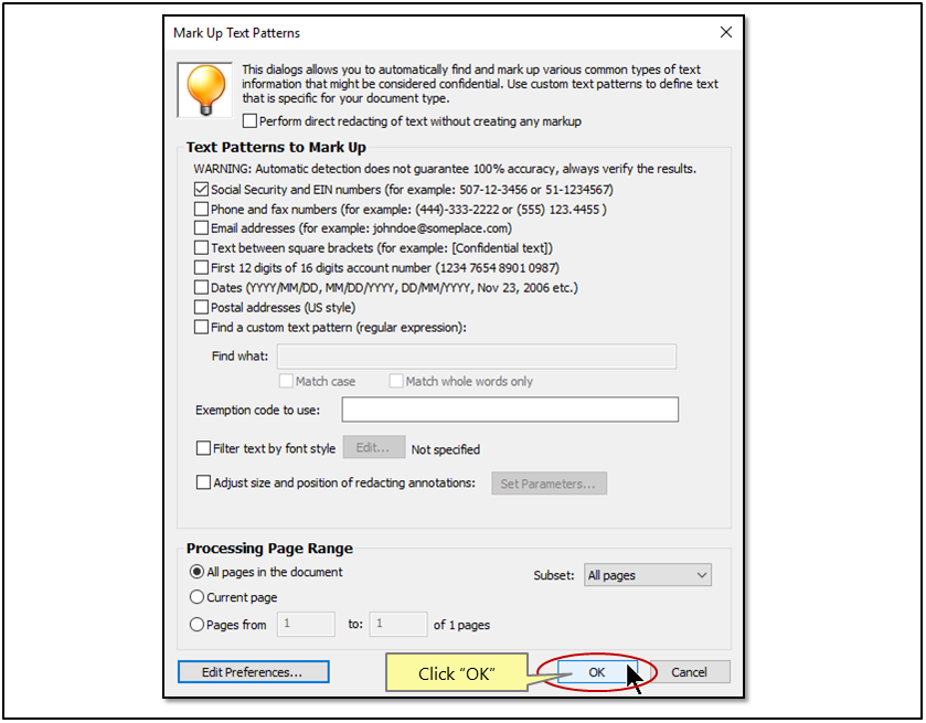 Redacting SSN By Search With AutoRedact® Plug-in For Adobe® Acrobat®