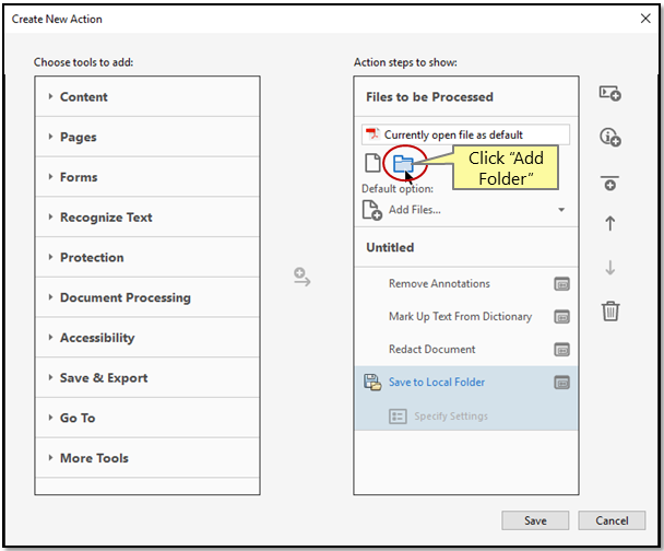 Redacting Multiple PDF Files with Action Wizard