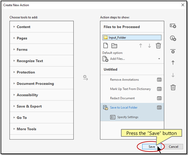 Redacting Multiple PDF Files with Action Wizard